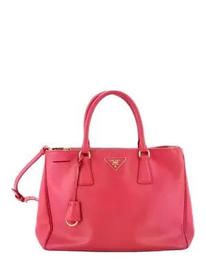 Prada Double Zip Lux Saffiano Leather Medium Tote Bag - Pink