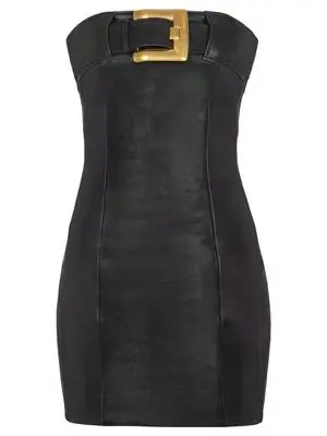 Balmain Buckle-embellished Strapless Dress - Black