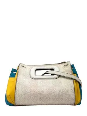 Loewe Anagram Leather Accordion Satchel - White