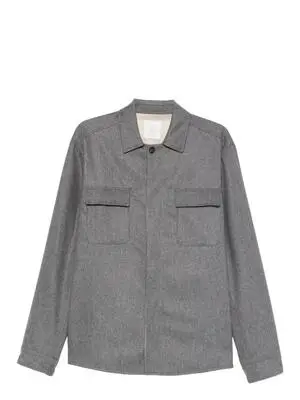 Eleventy Button-up Overshirt - Grey