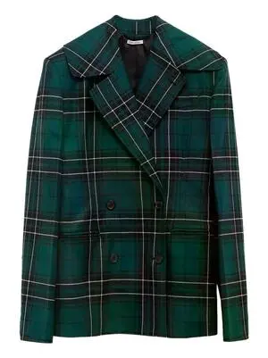 JW Anderson Plaid Double-breasted Blazer - Green