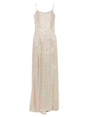 MIAU BY CLARA ROTESCU Kaya Sequin-embellished Gown - Gold