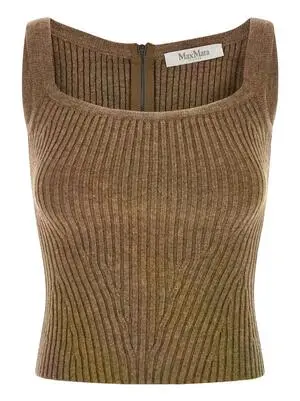 Max Mara Aretusa Ribbed-knit Tank Top - Brown