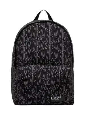 Emporio Armani Graphic-print Backpack - Black