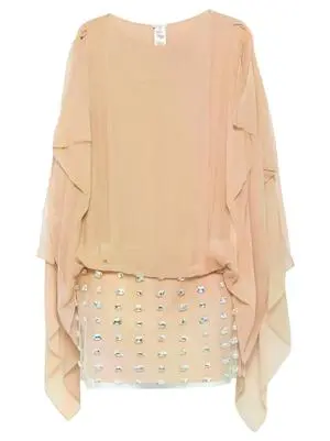 NUE Embellished Mini Dress - Neutrals