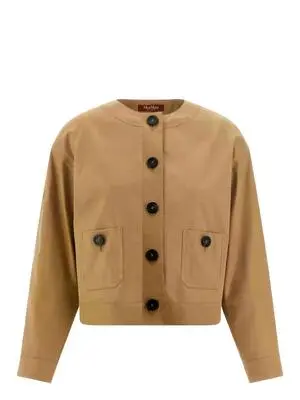 Max Mara Biavo Button-up Bomber Jacket - Neutrals