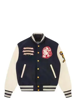 BILLIONAIRE BOYS CLUB Fanfare Script Embroidered Bomber Jacket - Blue