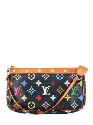 LOUIS VUITTON Pochette Accessoires Monogram Multicolor Clutch Bag - Black
