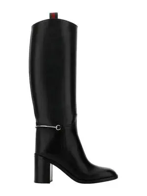 Gucci 85mm Leather Knee-high Boots - Black
