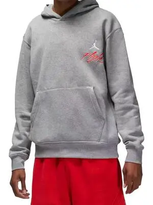 JORDAN Flight-print Hoodie - Grey