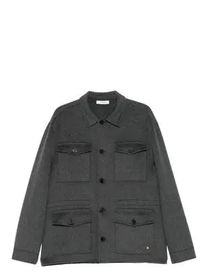 GREYED Buttoned Flap-pocket Shirt Jacket - Grey