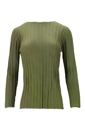 LA ROSE Ribbed Long-sleeve Top - Green