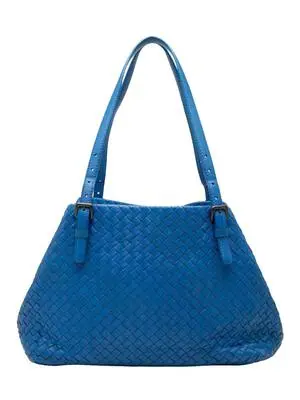 Bottega Veneta 2012-2025 Medium Nappa Intrecciato Cesta Tote Bag - Blue