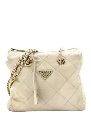 Prada Re-edition 1995 Chain Quilted Re-nylon Small Tote Bag - Neutrals