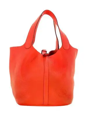 Hermès Picotin Lock Mm Bucket Bag Clemence - Orange