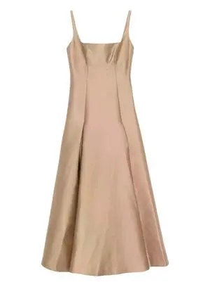 Roland Mouret Square-neck Pleated Maxi Dress - Gold