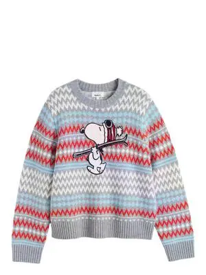 Chinti & Parker Fairisle Snoopy Sweater - Grey