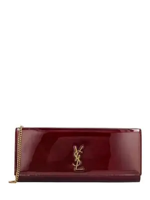 Saint Laurent Kate Leather Clutch - Red