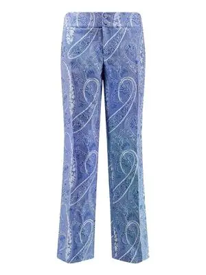 Etro Paisley-print Trousers - Blue
