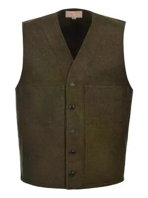 Filson Buttoned Mackinaw Wool Waistcoat - Green