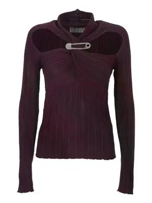 Giuseppe Di Morabito Cut-out Embellished Knitwear - Purple