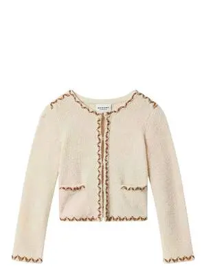 MARANT ETOILE Embroidered Rochelle Cardigan - Neutrals