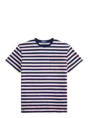 Polo Ralph Lauren Striped Patch-pocket Jersey T-shirt - Blue