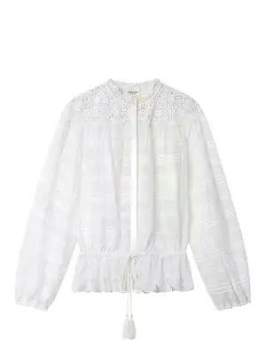 MARANT ETOILE Polly Embroidered Blouse - White
