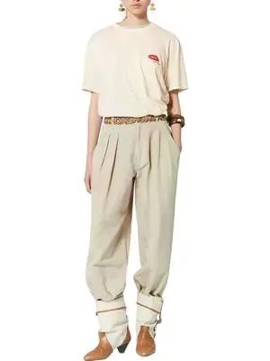 MARANT ETOILE Zewel Embroidered T-Shirt Neutrals