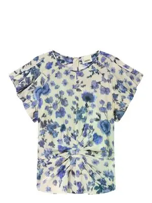 Isabel Marant Tullya Knotted Floral Top - Neutrals