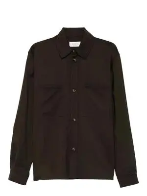 LANEUS Pocket Button Shirt - Brown