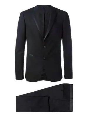 Tagliatore Contrast Trim Dinner Suit - Blue