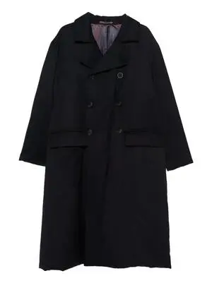 Giorgio Armani Double-breasted Coat With Pockets - Blue