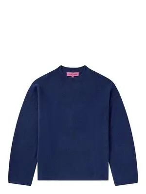 THE ELDER STATESMAN Dume Brushed-Cashmere Sweater Navy