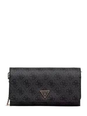 Guess Monogram Chain Cross Body Bag - Black