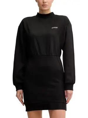 Guess Long Sleeve Logo Dress - Black