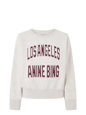 ANINE BING Harry Embroidered Sweatshirt - Neutrals