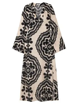 LEMLEM Lemlem Theodora Printed Linen Midi Dress