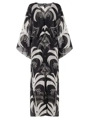 Johanna Ortiz Printed Chiffon Maxi Dress - Black