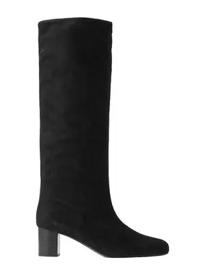 TOTEME Downtown Suede Knee Boots - Black
