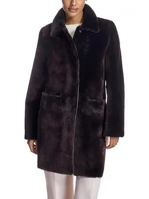 MAXIMILIAN Shearling Coat - Dark Brown