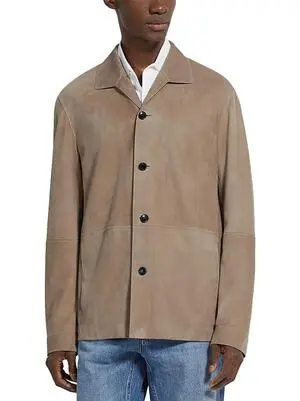 Zegna Leather Chore Jacket - Light Taupe