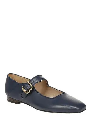 Sam Edelman Buckled Leather Flats - Hudson Navy