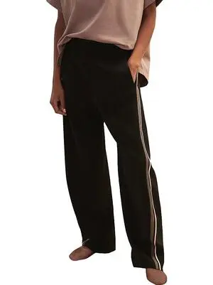 REISS Petite Side Stripe Trousers - Black