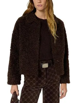 Gerard Darel Mavis Faux Fur Jacket - Brown