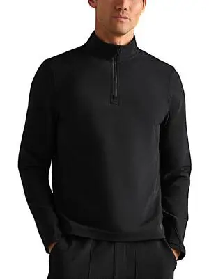 RHONE Rhone Covert Ribbed Quarter Zip Sweatshirt Black
