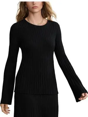 Jenni Kayne Dara Ribbed Top - Black