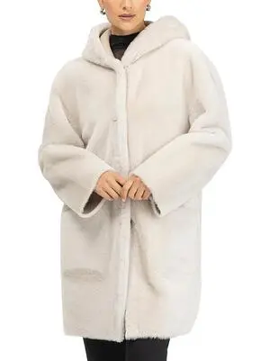 Gorski Merino Shearling Lamb Parka Coat - Cream