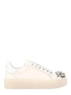 Kurt Geiger Crystal Cap Toe Platform Sneakers - Open White