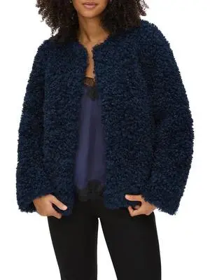 ALIGNE Francine Faux Shearling Jacket - Navy